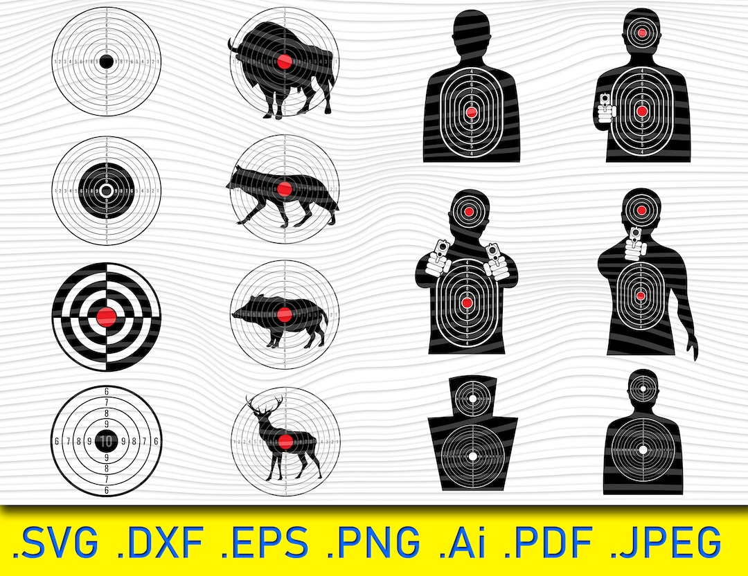 14 Gun Svg, Shooting Targets, Aiming Svg, Target Svg, Gun Shooting ...