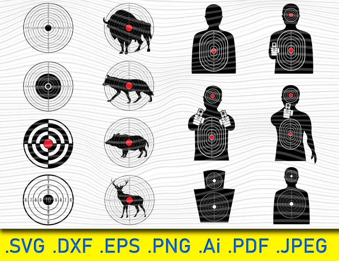 14 Gun Svg Shooting Targets Aiming Svg Target Svg Gun | Etsy