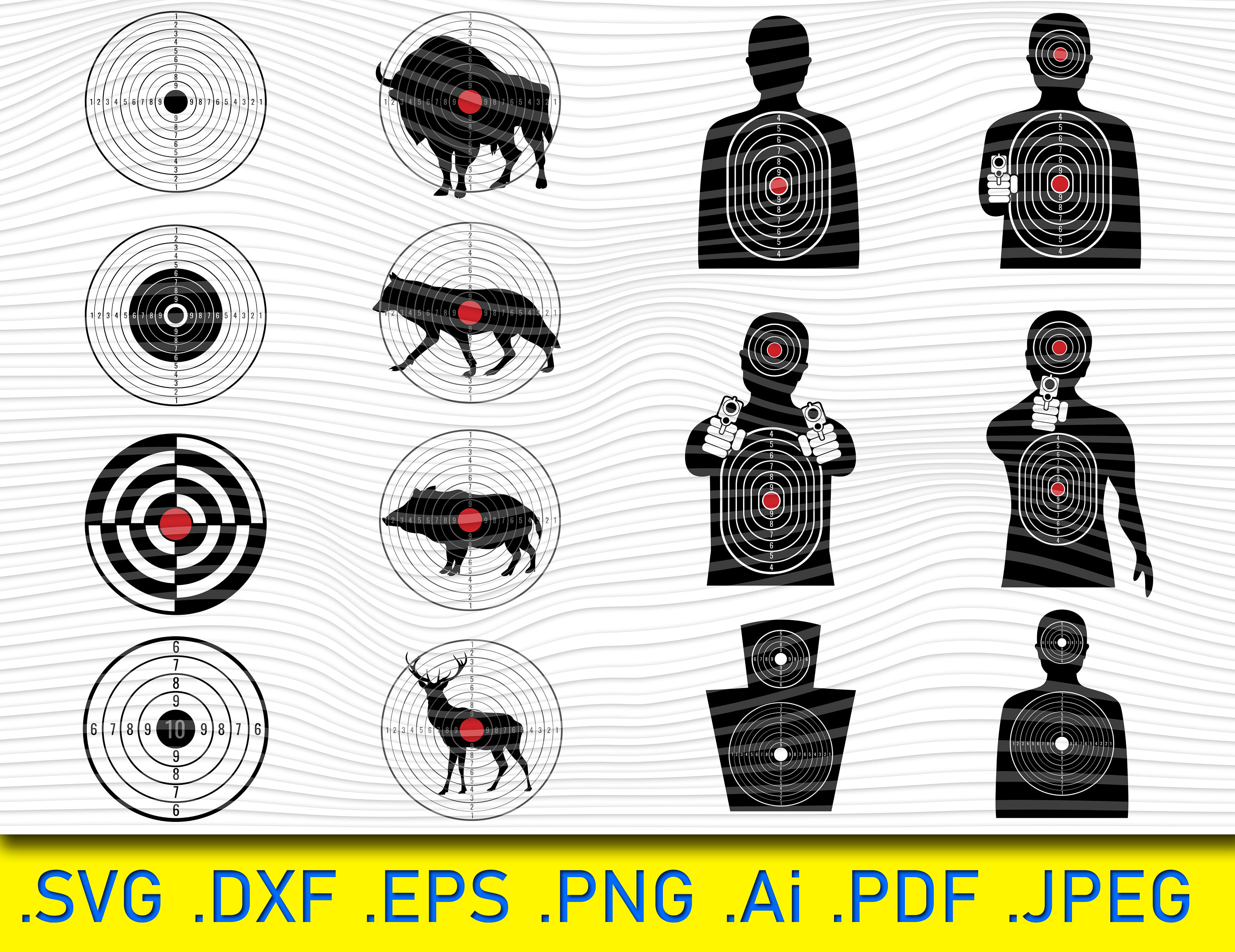 14 Gun Svg Shooting Targets Aiming Svg Target Svg Gun | Etsy