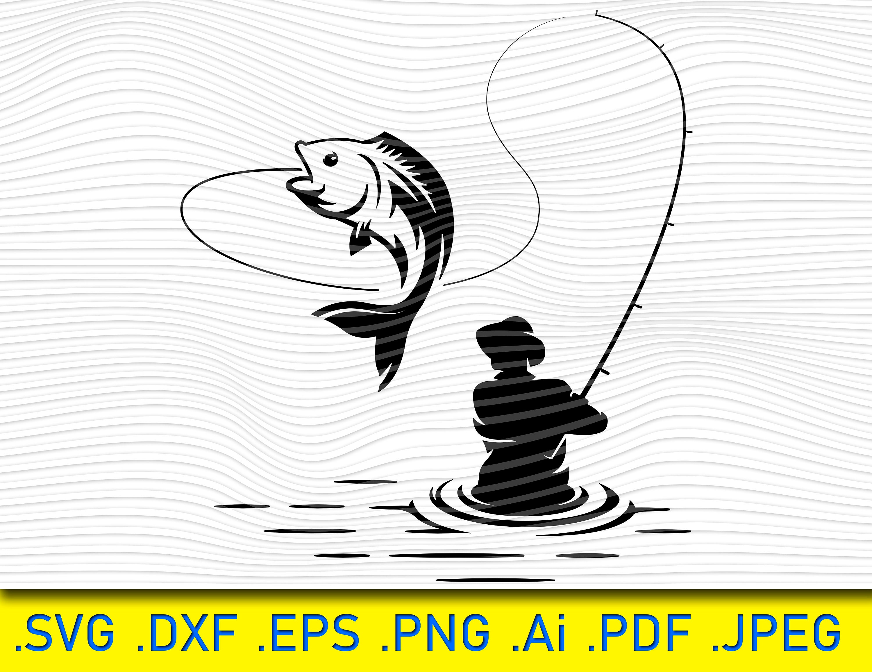 Bass Jumping SVG Pesca SVG Bass Fishing Clipart Pesca | Etsy