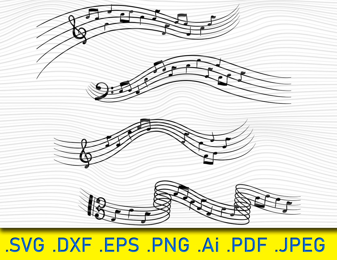 Music Notes Svg, Music Svg, Music Sheet Svg, Music Stencil, Silhouette ...