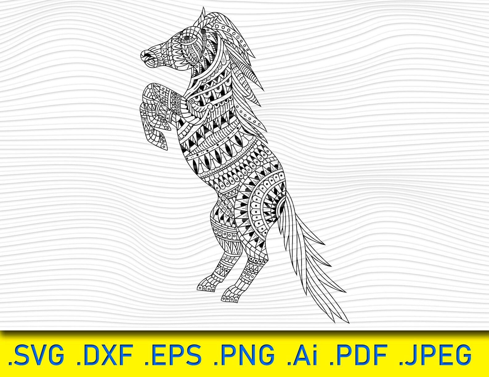 Zentangle Horse Svg Animal Mandala Svg Horse Head Svg - Etsy