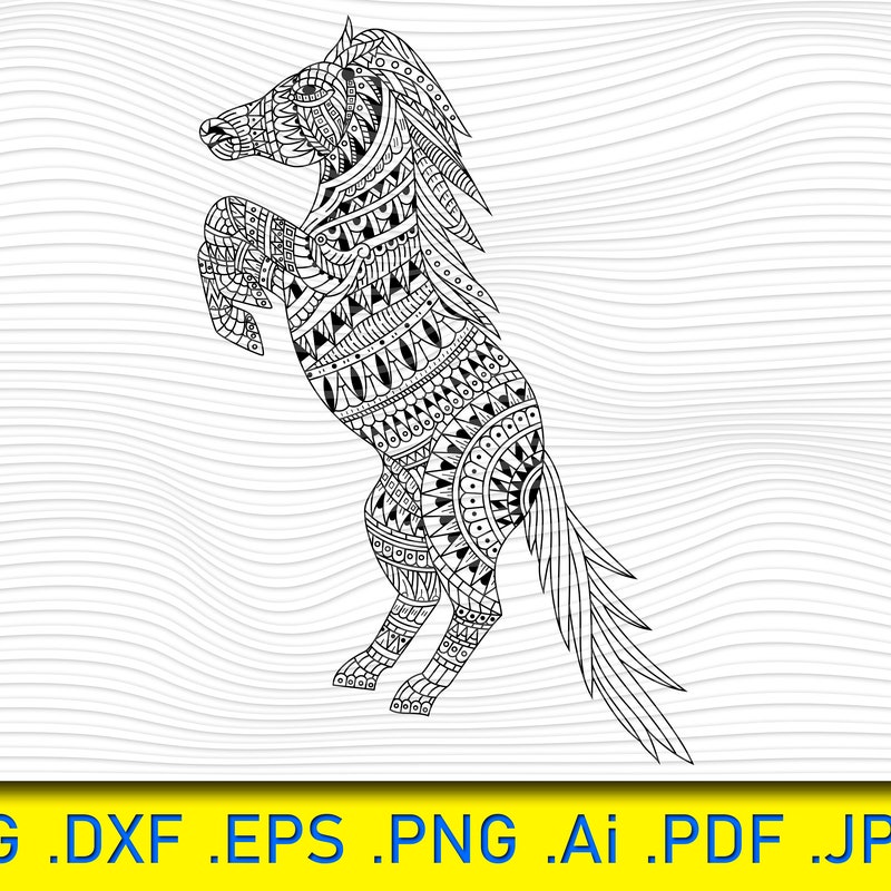 Zentangle Horse - Etsy