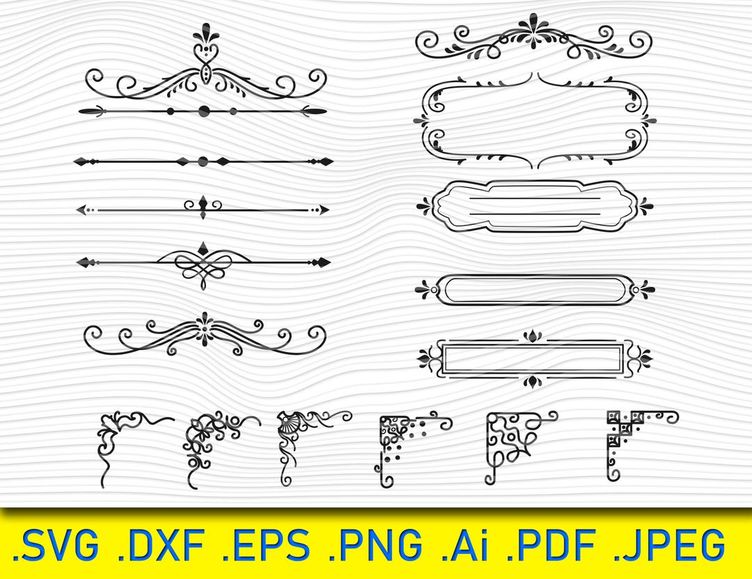 Frame Border SVG Bundle: Vintage Corner & Floral Frames (digital ...