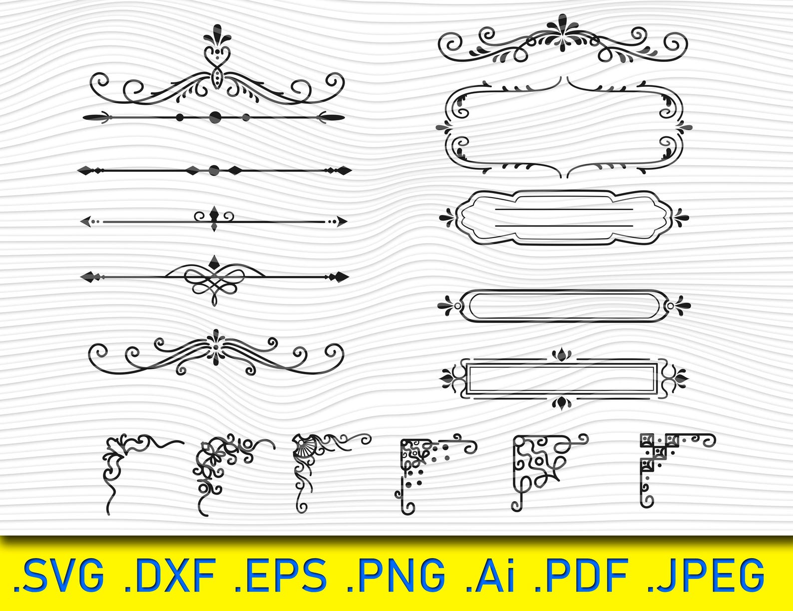 Frame Border Svg Bundle Square Frames Svg Fancy Borders Svg Fancy
