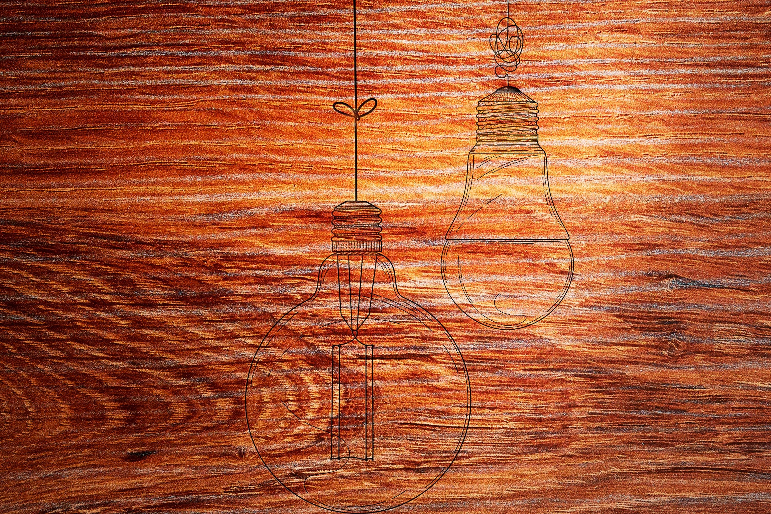 Vintage Edison Light Bulb SVG: Hand-drawn Lighting Vector Bundle ...
