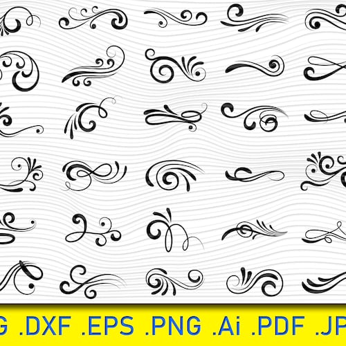 30 Swirl SVG/ Flourish SVG/ Swoosh SVG/ Stroke Svg/ Ornaments - Etsy