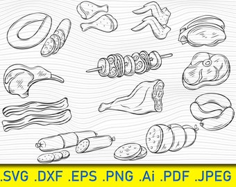 Meat SVG, Meat PNG, Meat Clipart, Meat Cut File, Meat Stencil, Meat ...