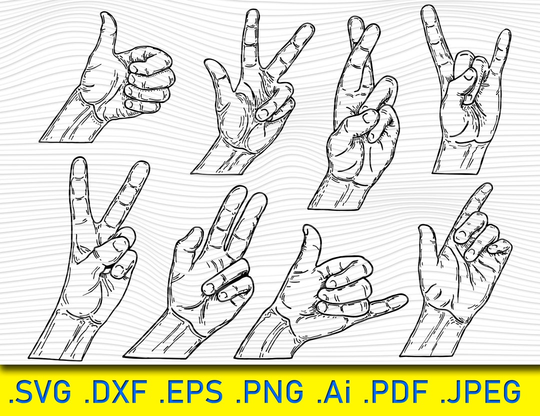 Hands Gestures, Hands Sketch, Hand Gestures Svg, Hands Up, Hand Signals ...