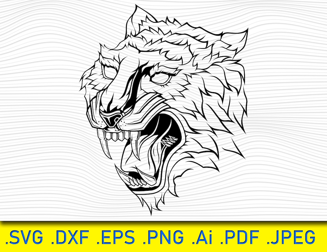 Tiger Svg, Animal Svg, Vector Tiger Svg, Tattoo, Silhouette Svg, Jungle ...