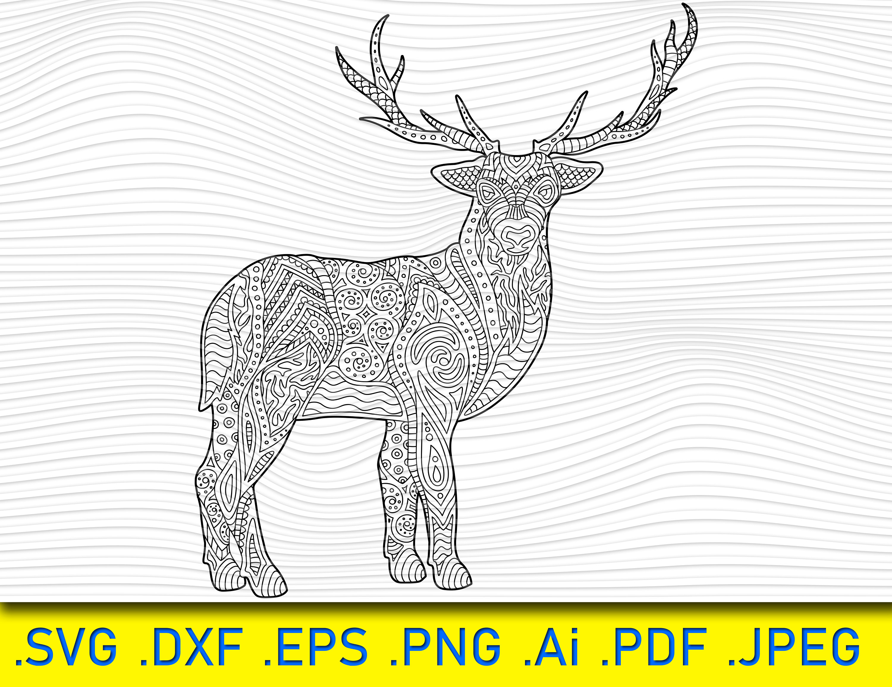 Zentangle Deer SVG Mandala Deer svg Deer for cricut | Etsy