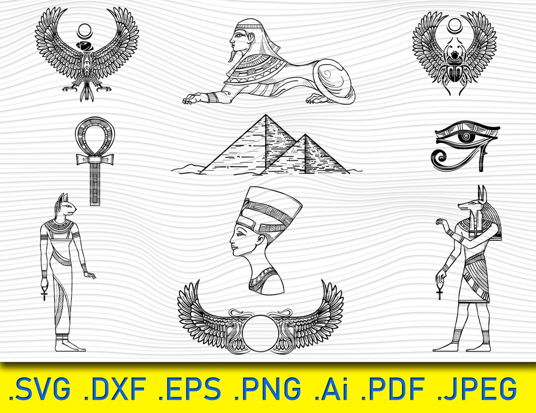 Egyptian SVG Bundle, Egypt Svg, Egypt Silhouette, Egyptian Clipart ...