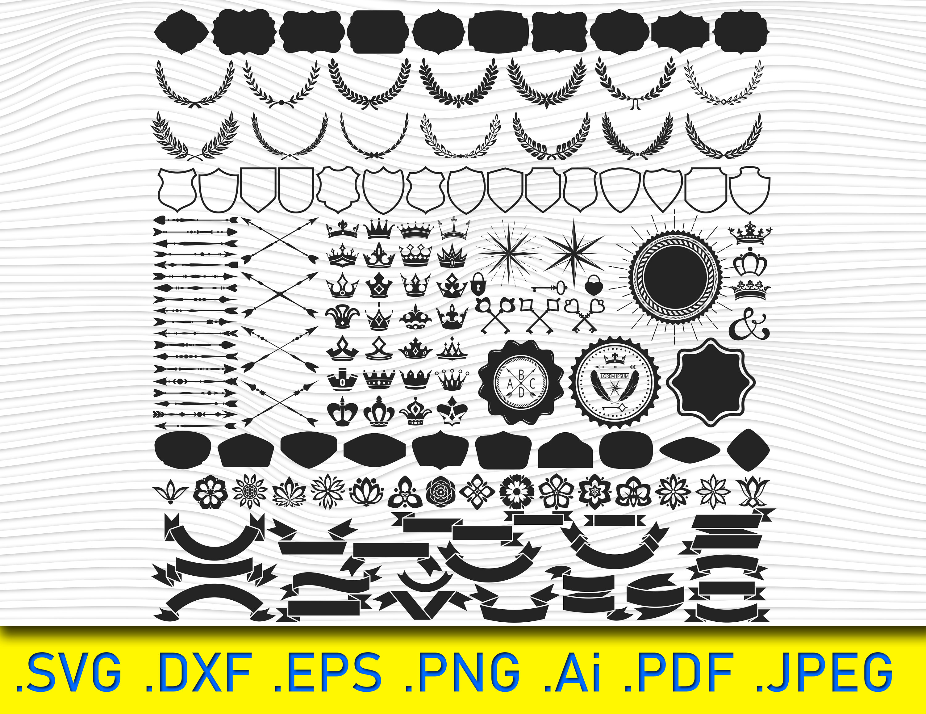Crest Collection Elements Family Crestmedieval Emblems Svg - Etsy Canada
