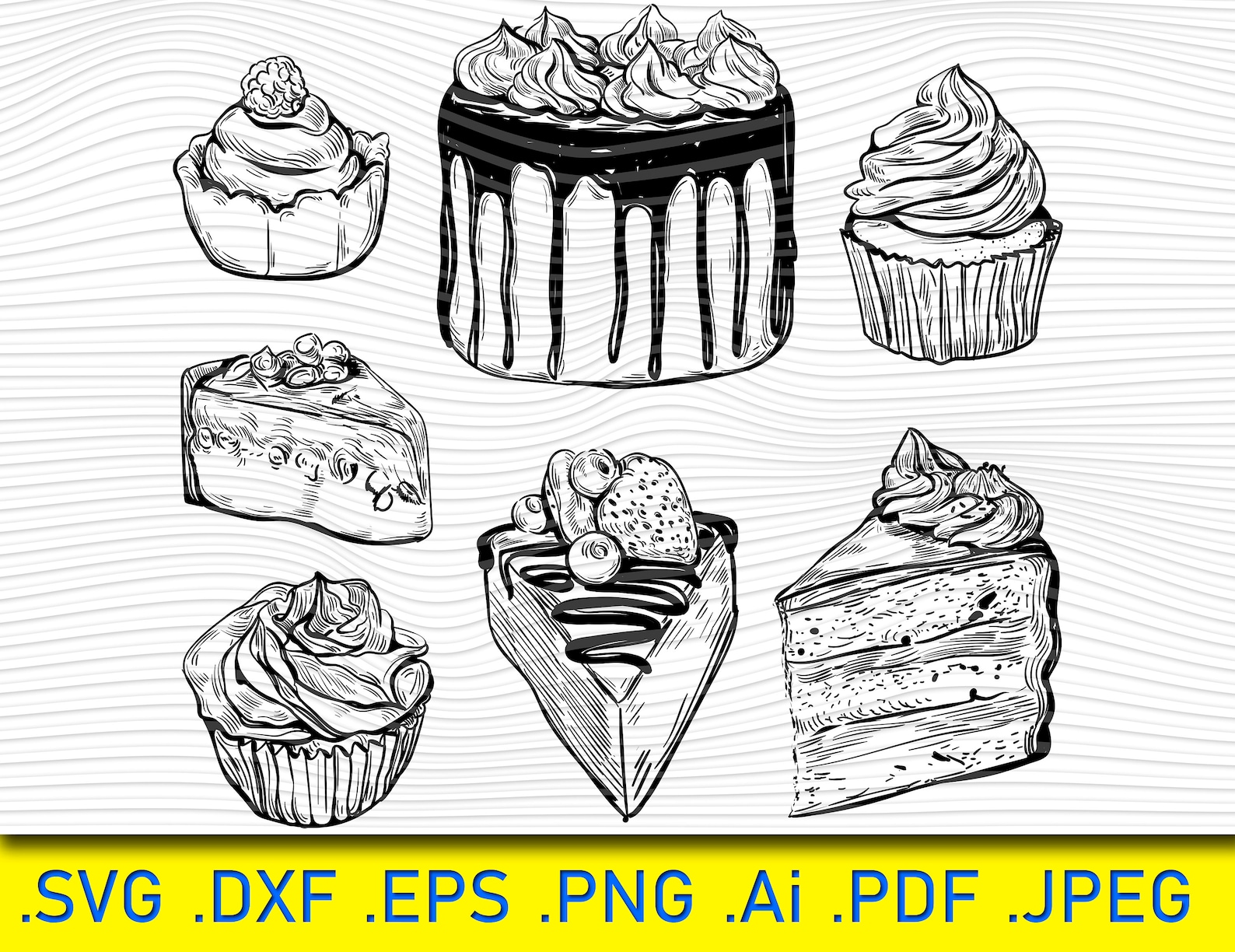 Delicious cakes Cakes svg birthday svg dessert svg baking | Etsy