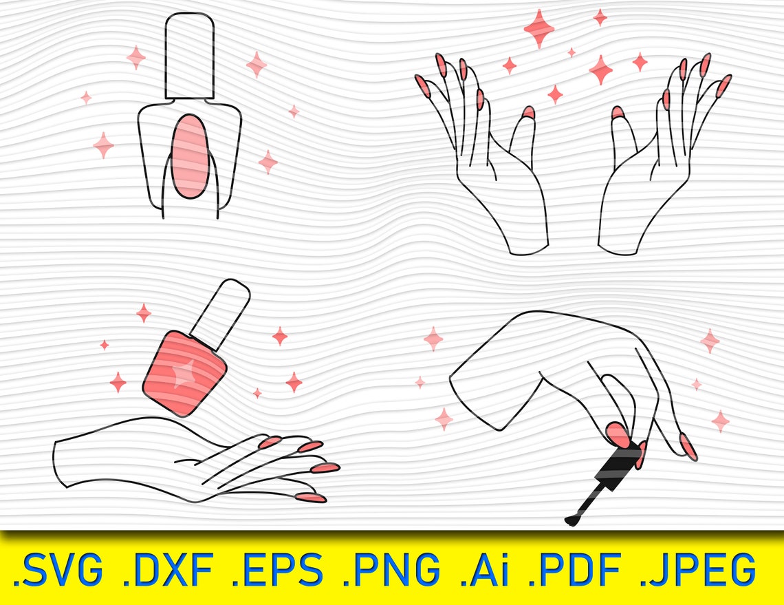 Nails Art Studio Manicure Tools Svg Nail Manicure Clipart - Etsy