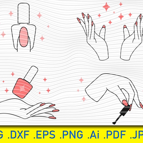 Nails Art Studio Manicure Tools Svg Nail Manicure Clipart | Etsy