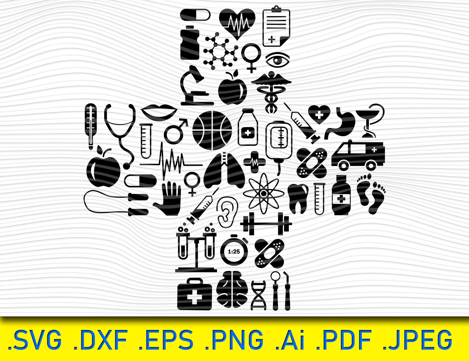 Cross Made 47 Medical Icons Medical Cross SVG Medical SVG - Etsy