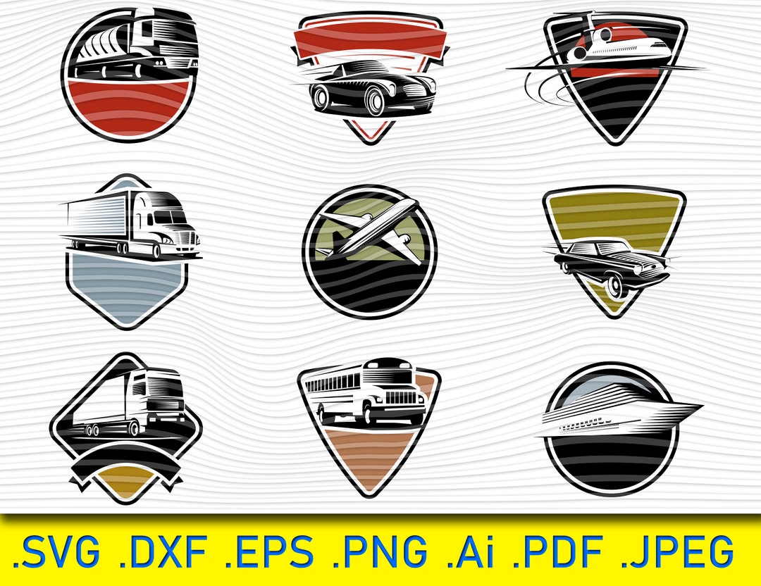 Transport Logos Set, Retro Svg, Transport SVG, Transport Clipart ...