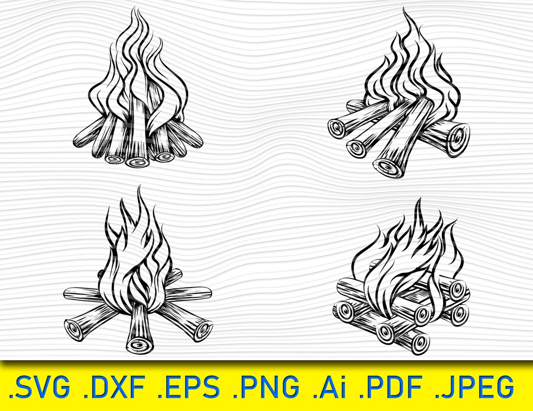 Campfire SVG, Campfire SVG, Bonfire SVG, Camping Svg, Campfire Clipart ...