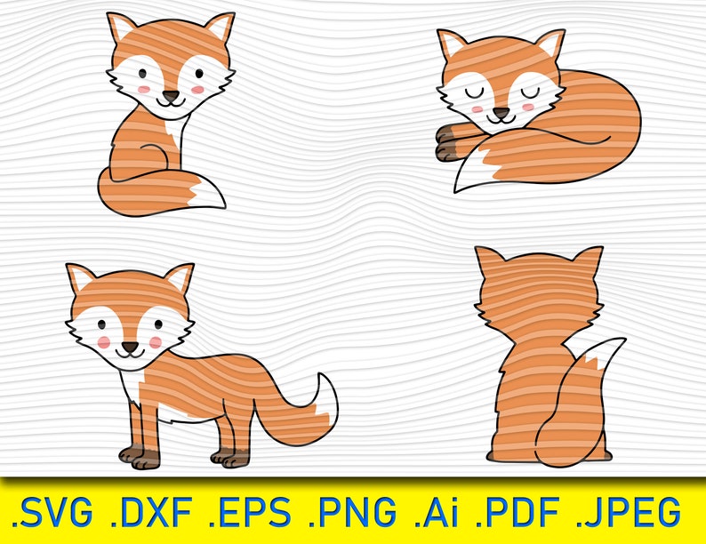 Fox Svg Cut File Cute Fox Fox Clipart Fox Digital Fox Eps - Etsy