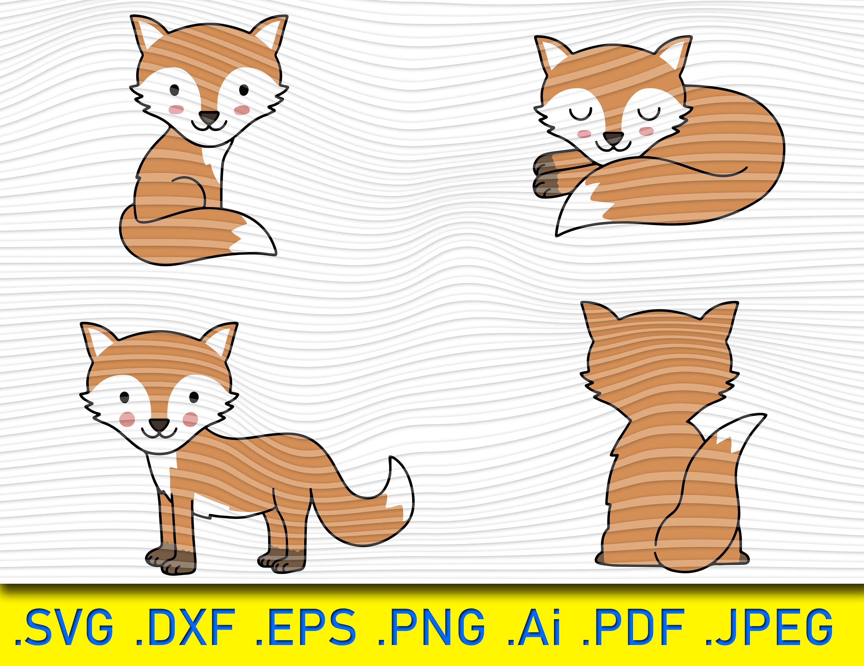 Fox Svg Cut File Cute Fox Fox Clipart Fox Digital Fox Eps | Etsy