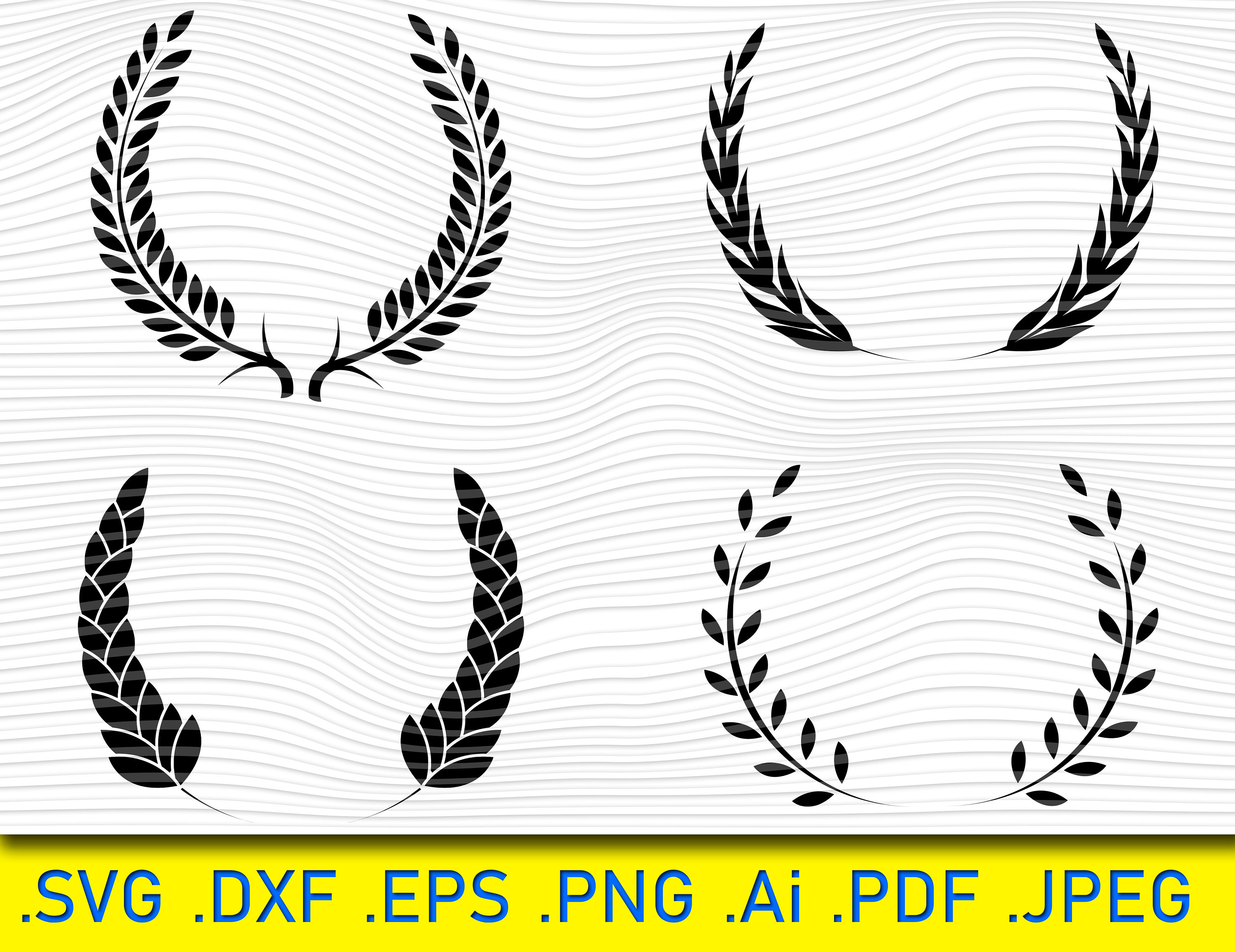 Laurel Wreath Wheat Shield Frame Ribbon Badge Label Sticker - Etsy UK