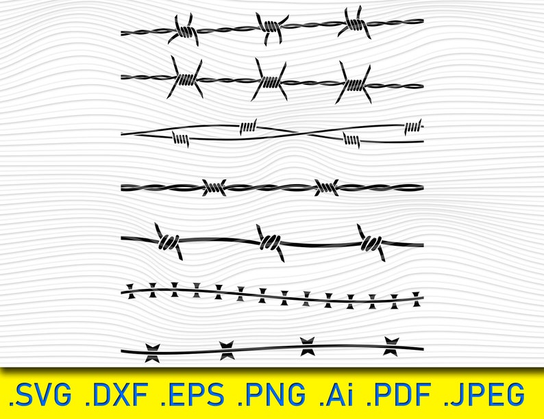 Silhouette Barbed-wire Collection Barb Wire SVG File Barbed - Etsy