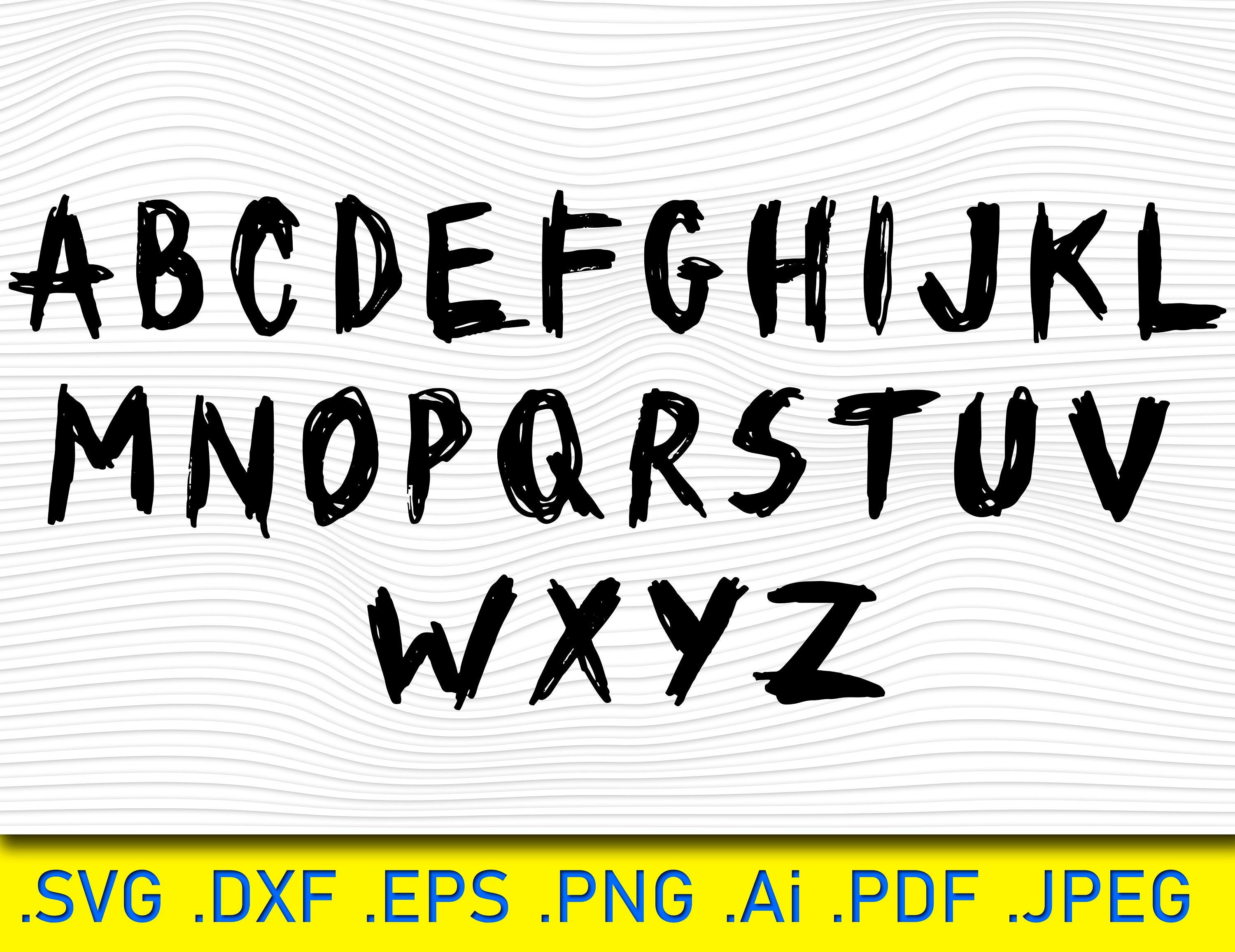 Font Svg, Alphabet Svg, Outline Font Svg, Doodle Font Svg, Handwritten ...