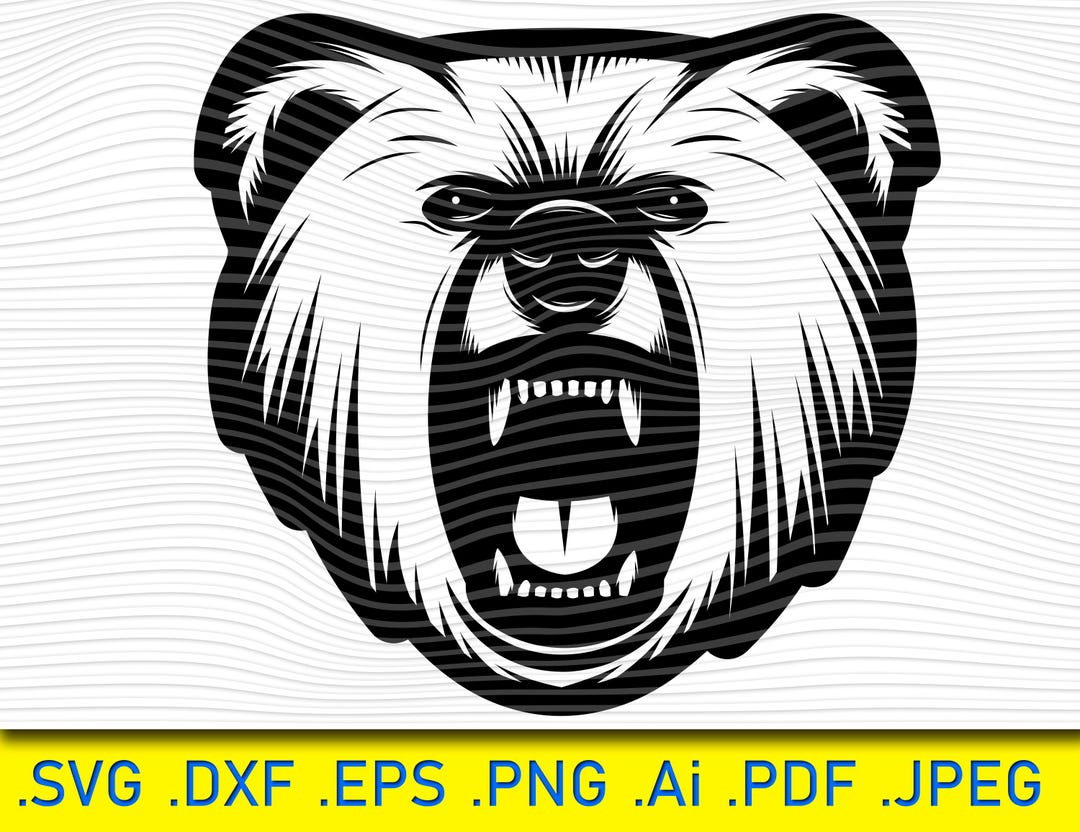 Growling Grizzly Bear Mascot Logo: SVG, PNG, EPS (digital Download) - Etsy