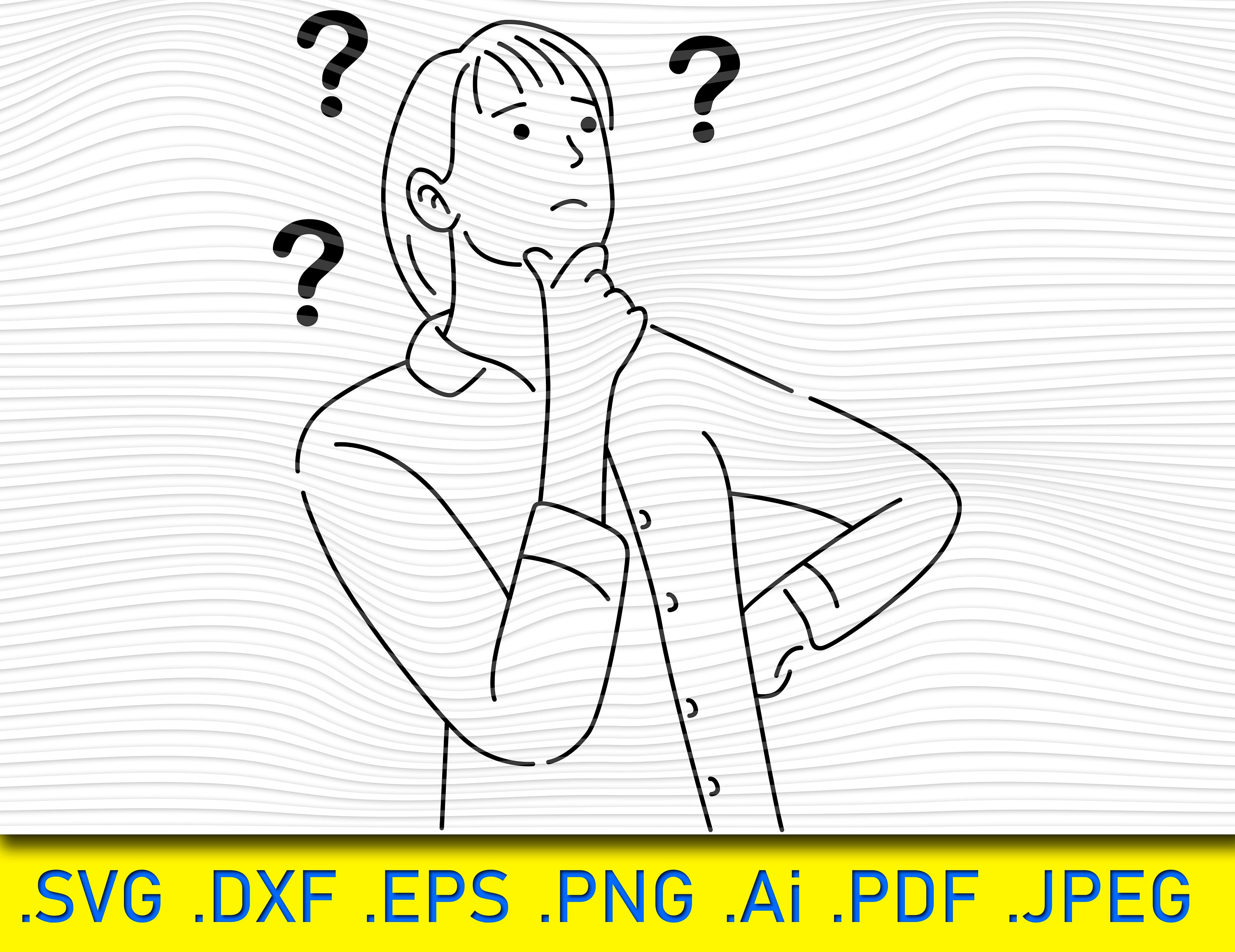 Thinking Woman With Question Marks Woman SVG Lips SVG | Etsy