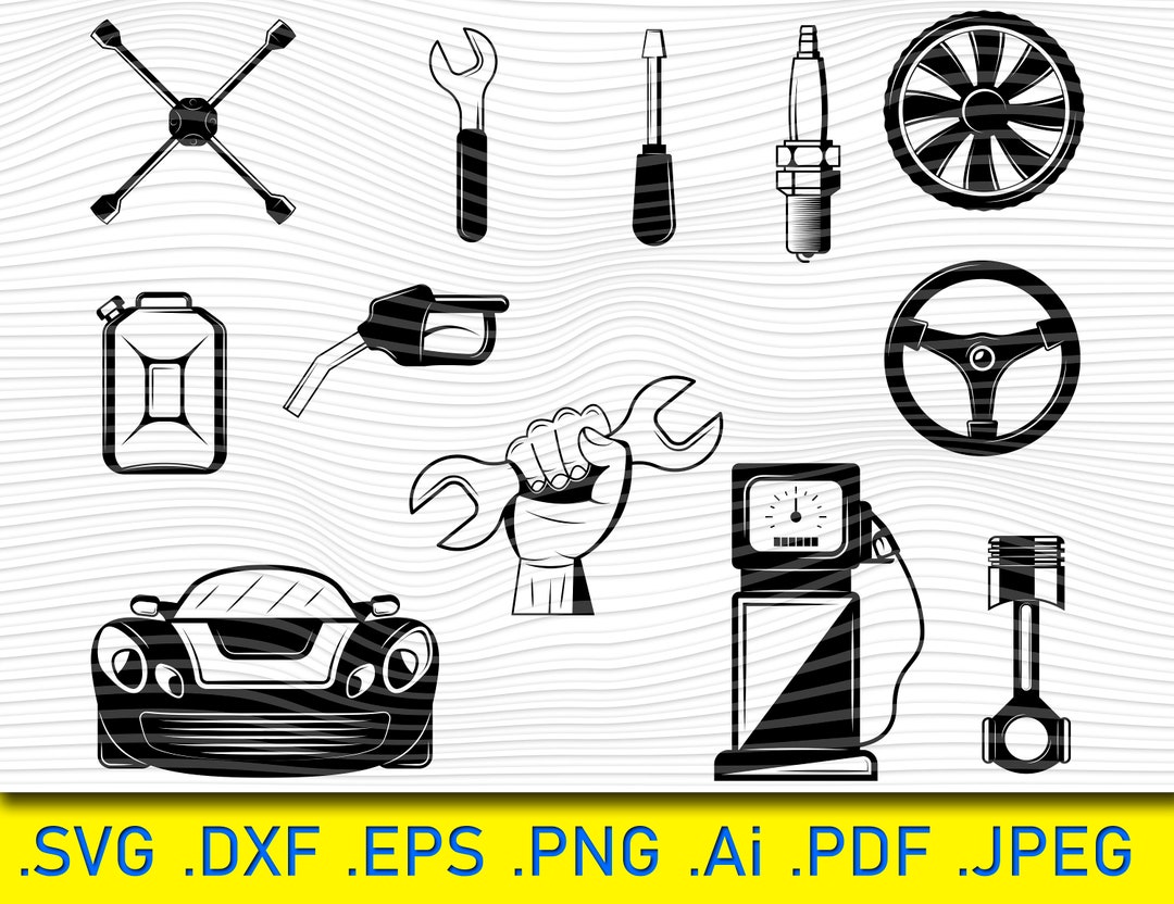 12 Car Service Symbols, Car Service Elements, Car Sports Car Svg, Race ...