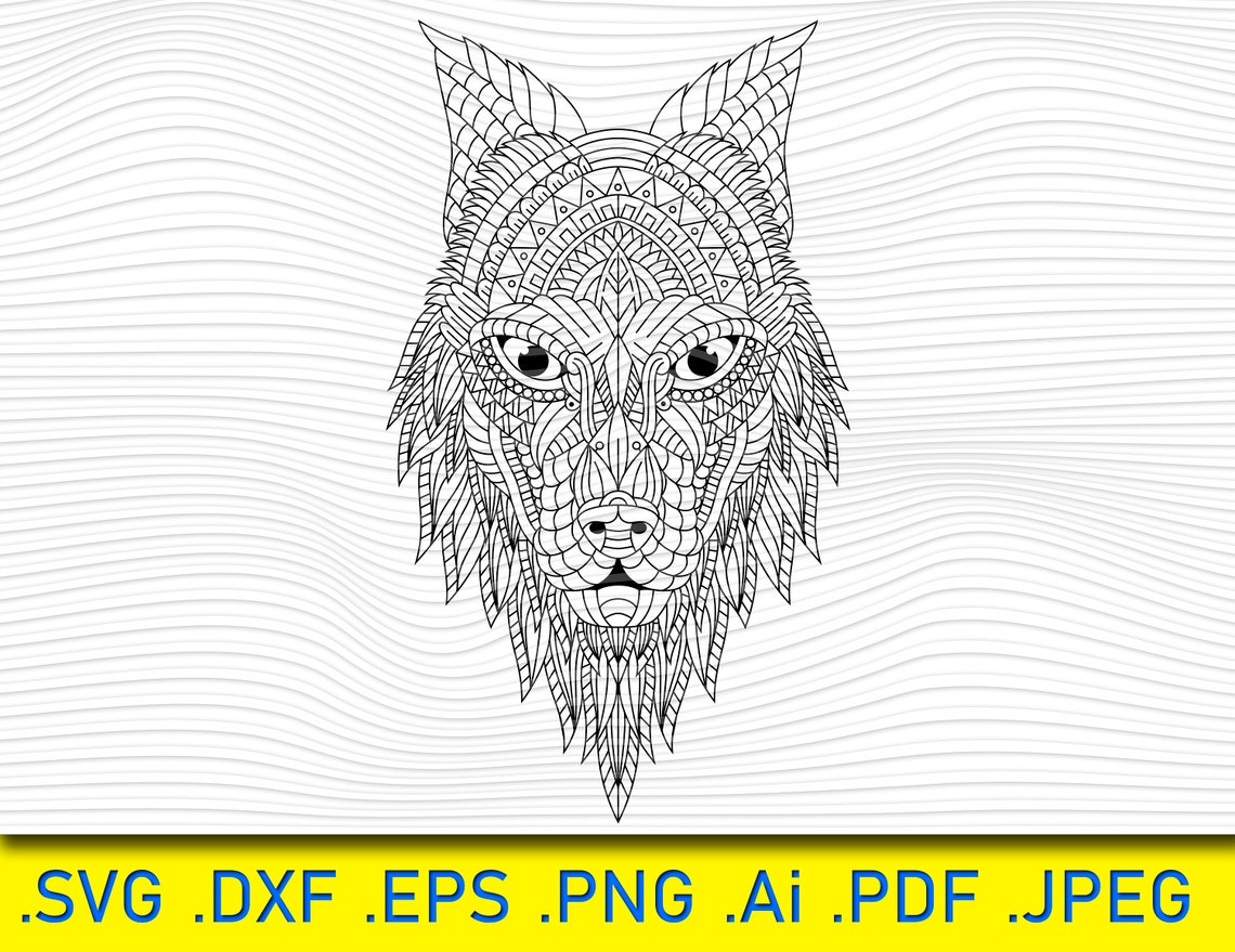 Wolf Zentangle SVG Wolf Mandala SVG Mandala Howling Wolf - Etsy