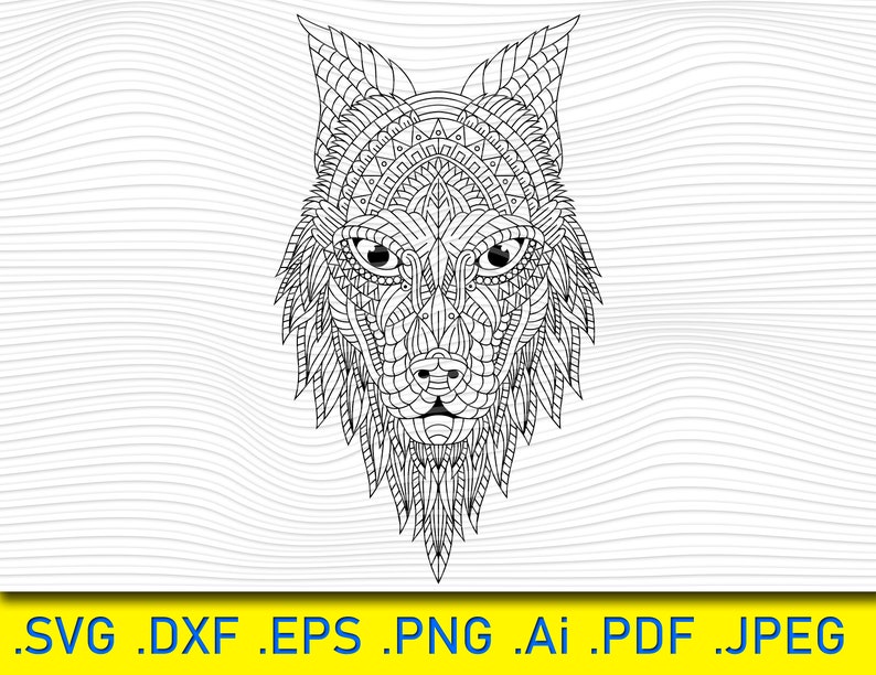 Wolf Zentangle SVG Wolf Mandala SVG Mandala Howling Wolf - Etsy