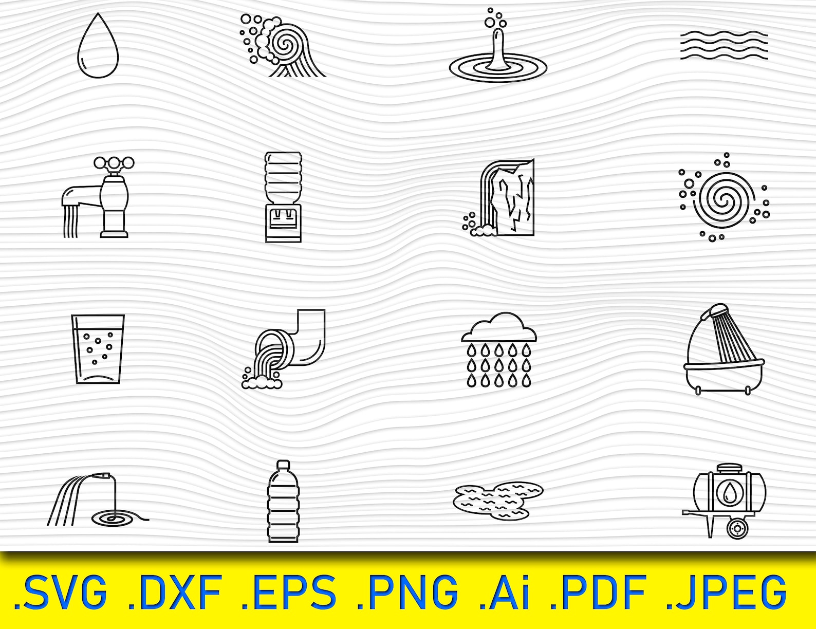 16 Water Droplets Svg Rain Drop Svg Drip Wet Splashing Water - Etsy