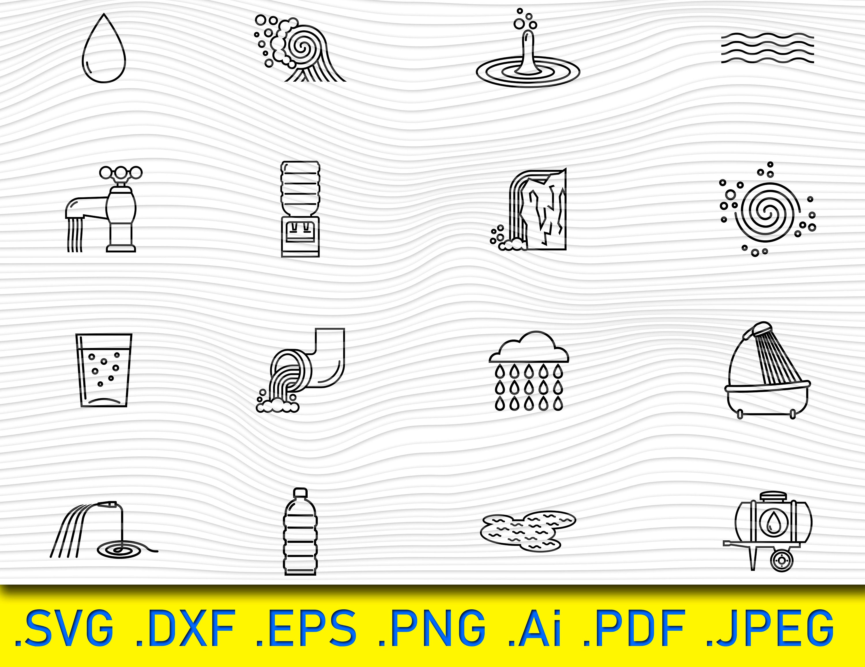 16 Water droplets svg Rain drop svg Drip wet splashing water | Etsy