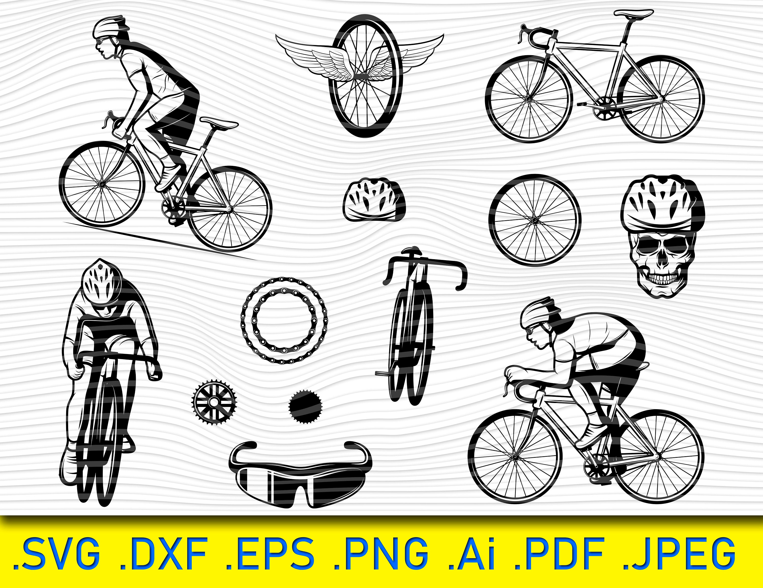 14 Cycling Elements Cyclist svg Bicyclist svg Cyclist | Etsy