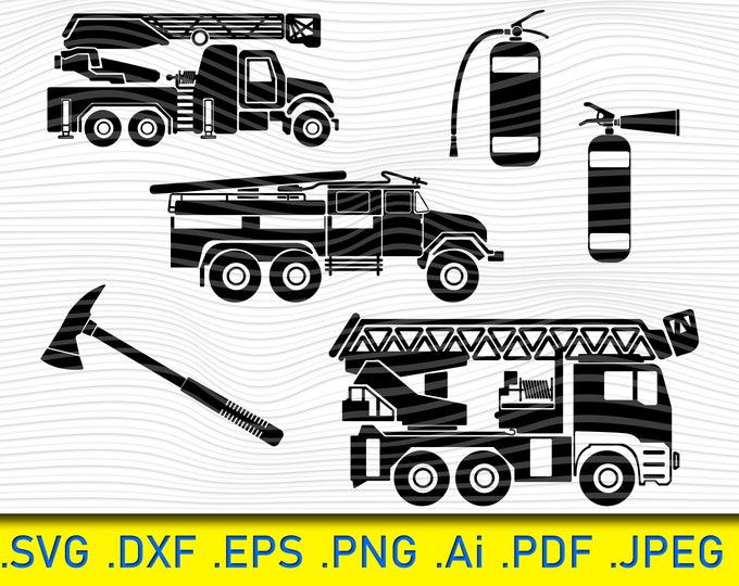 Fire Truck Svg, Fire Engine Svg, Rescue Team, Vector, Line Art, Prints ...
