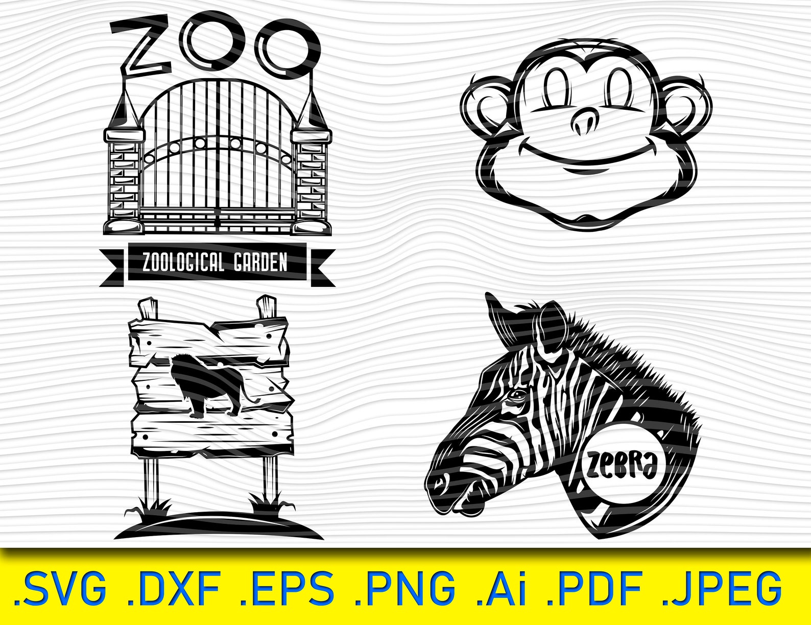 Zoo Emblems Labels Animal Svg Zoo Svg Wildlife Svg Animals - Etsy