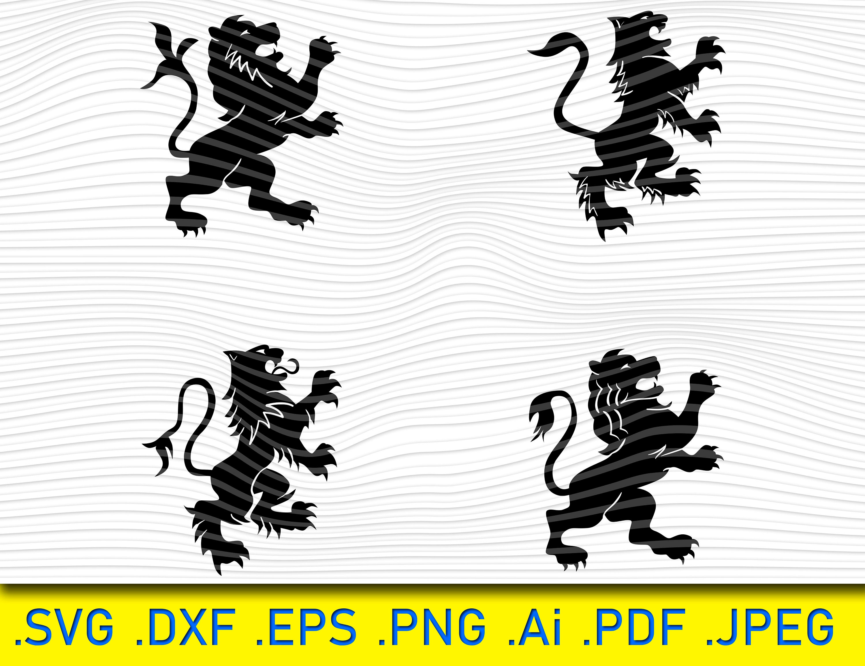 Símbolos del león heráldico paquete SVG heráldico imágenes - Etsy España