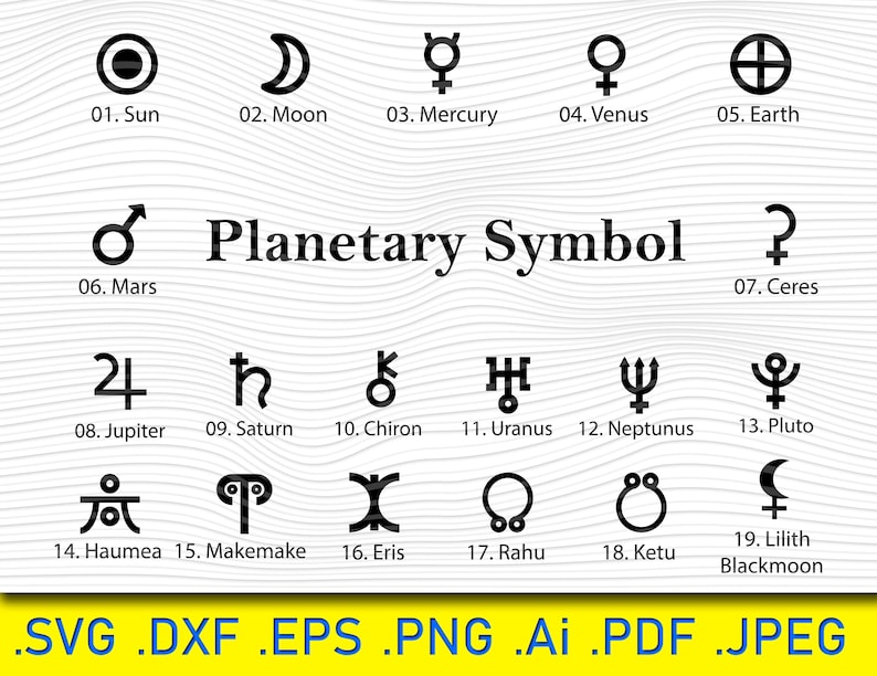 Planets Signs SVG: Astrological Symbols Cut File (digital Download) - Etsy