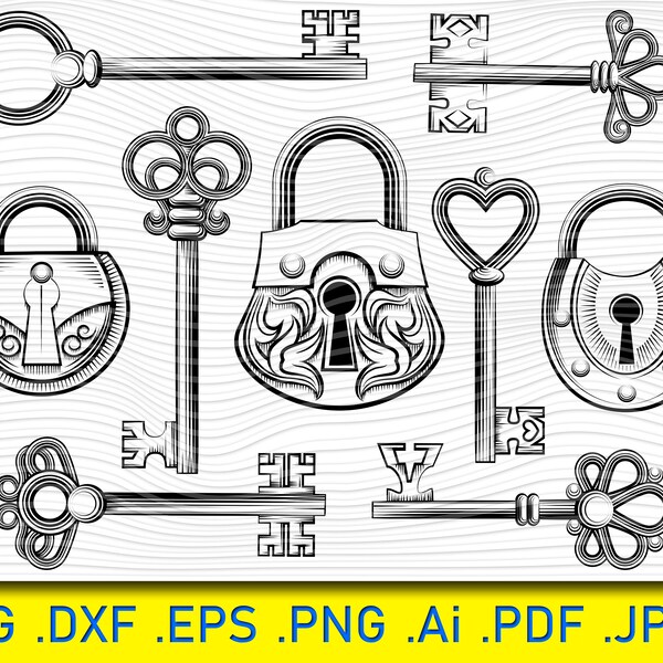 Lock Silhouette Clipart - Etsy
