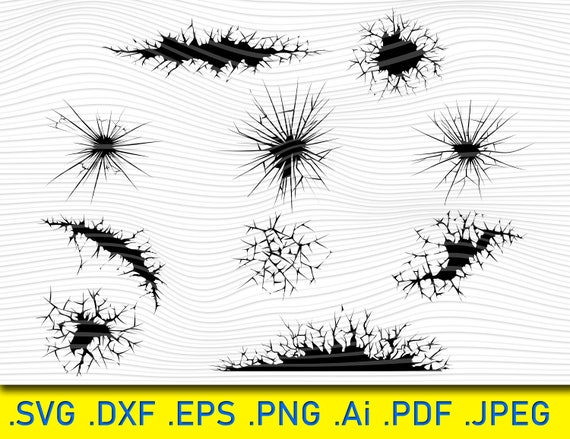 Cracks Digital Clipart Cracks Svg Wall crack SVG Instant | Etsy