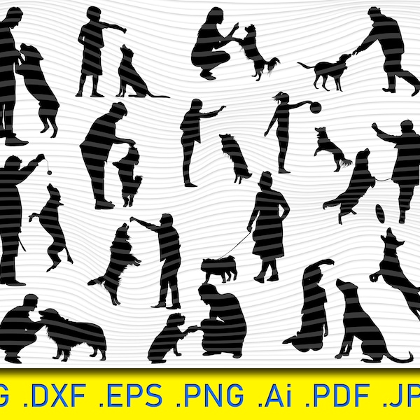 Dog Silhouette Training Svg - Etsy