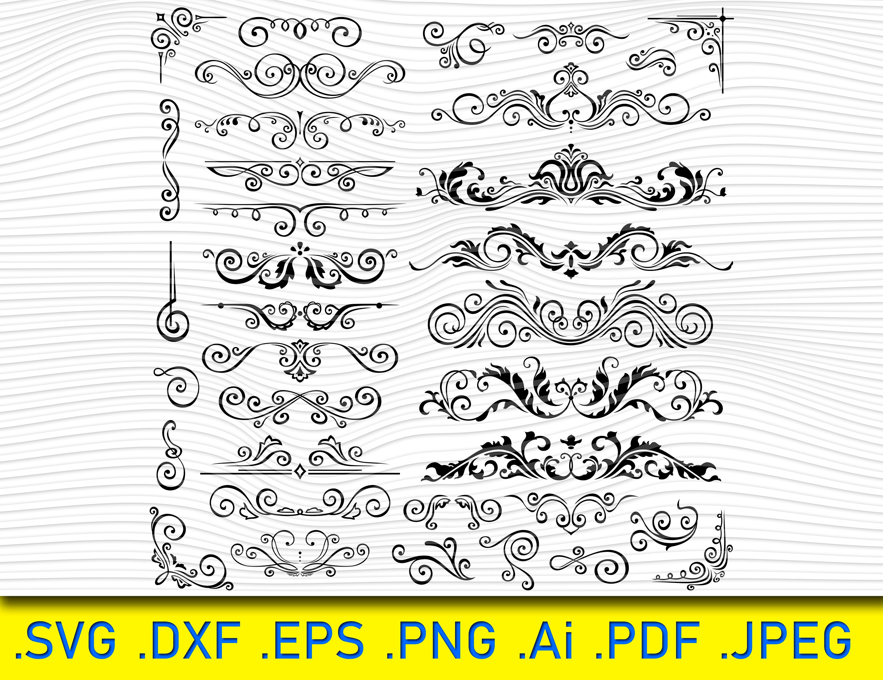 Vintage Flourish Ornament Frame Vector Swirl SVG Flourish - Etsy