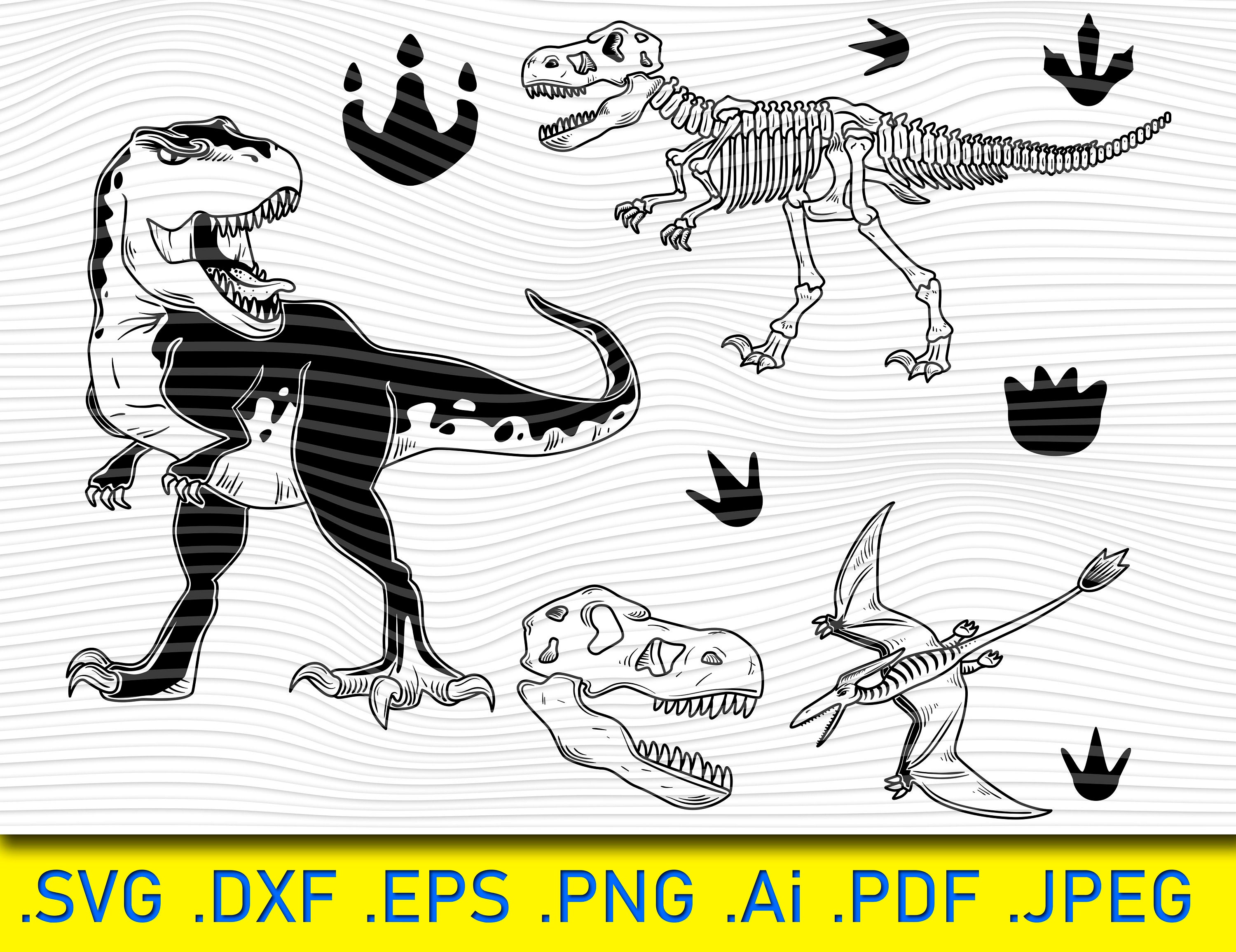 Dinosaur Bundle Svg Dinosaur Svg Dinosaur Silhouette Svg - Etsy