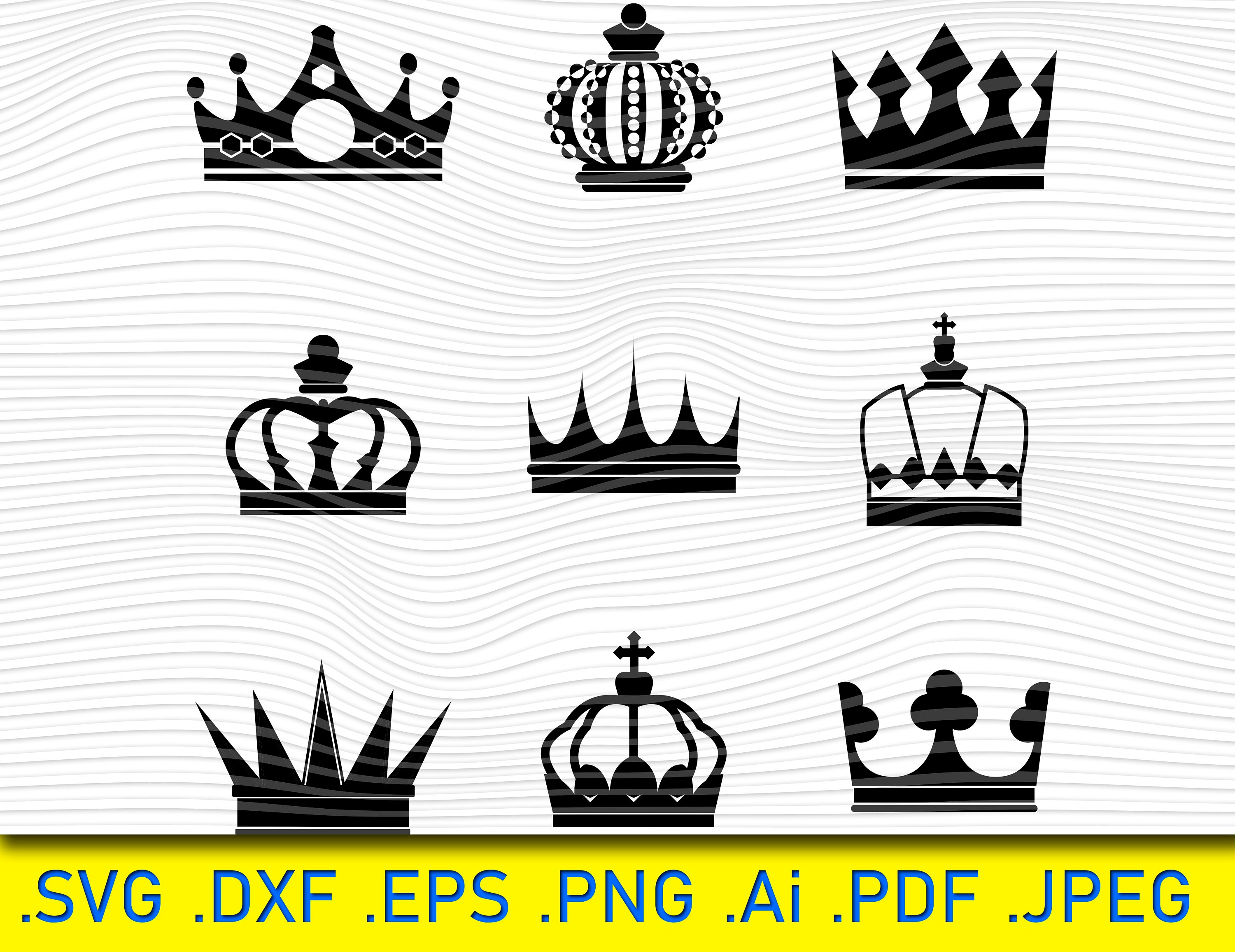 Crown Svg Pack 9 Royal Crown Svg King Crown Svg Queen Etsy Israel Images And Photos Finder