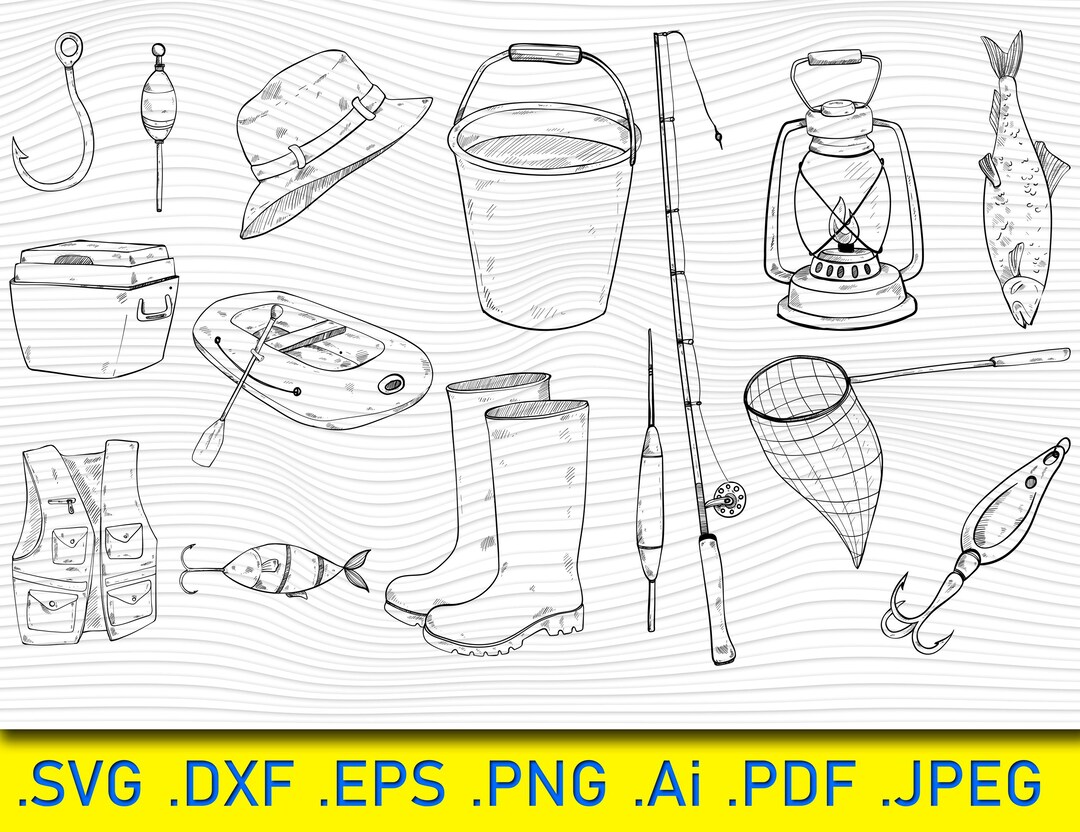 Fishing Clipart SVG: Lures, Bait, and Tackle (digital Files) - Etsy