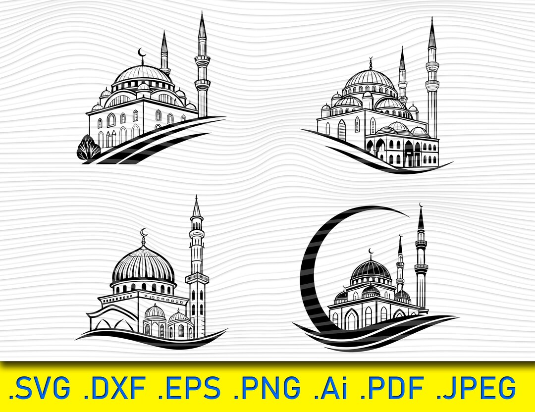 4 Muslim Mosques Svg Bundle, Muslim Svg,muslim Symbols,qur'an Svg ...