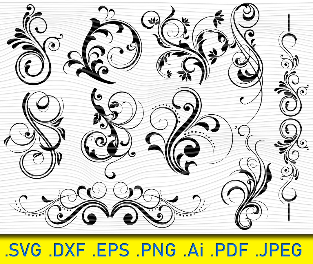 Line, FLOWERS in SVG Ornamental Corner Lines Plants Svg,floral ...