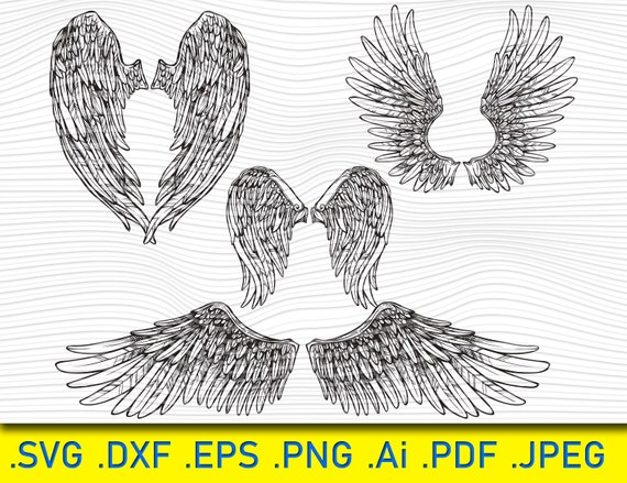 Folded Angel Wings Vector